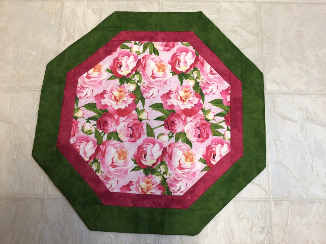 Pink Flowers Table Topper, Table Topper, Home Decor, Housewarming Gift ...