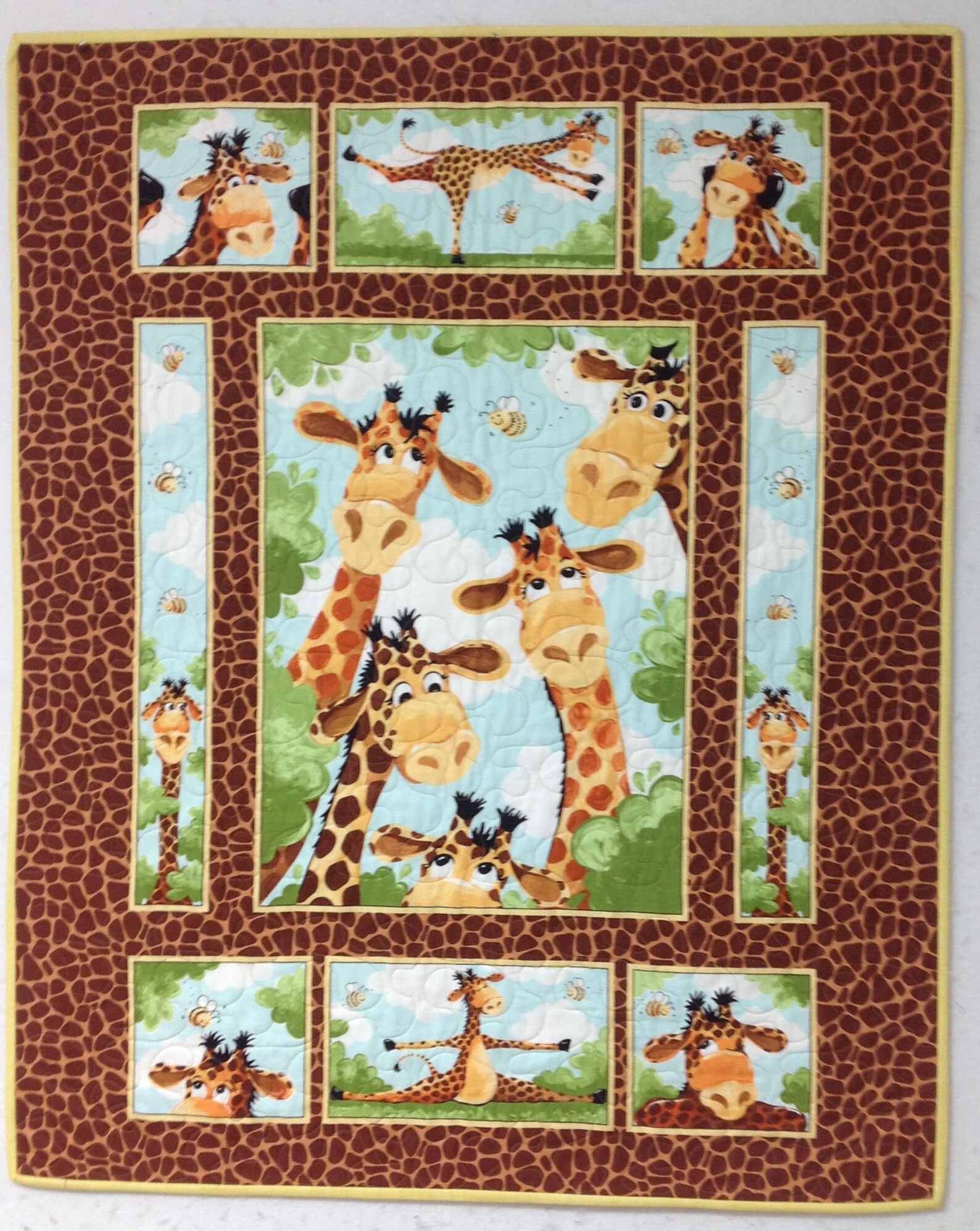 Giraffe Panel Baby Quilt Quilted Wall Hanging Nursery Decor - Etsy