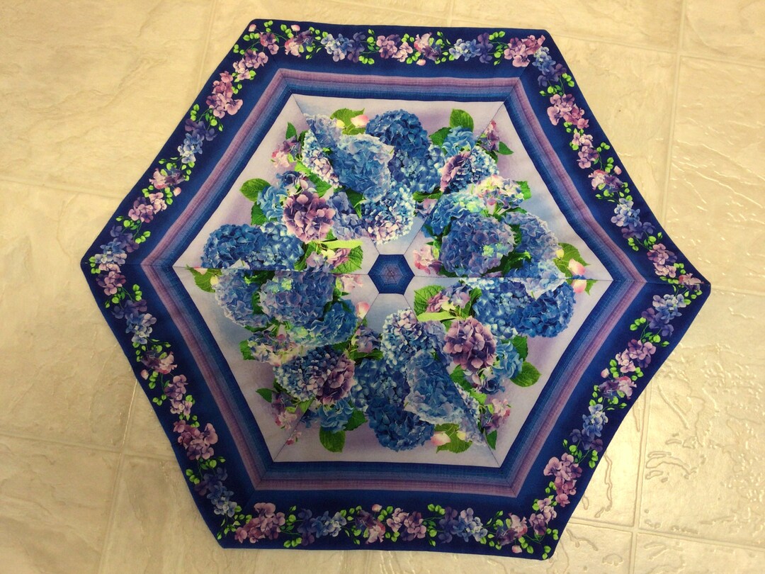Blue Hydrangea Table Topper, Home Decor, Handmade Table Topper ...