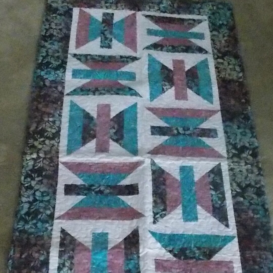 Batik Bed Runner, Handmade Quilted Bed Runner, Home Decor, Housewarming ...