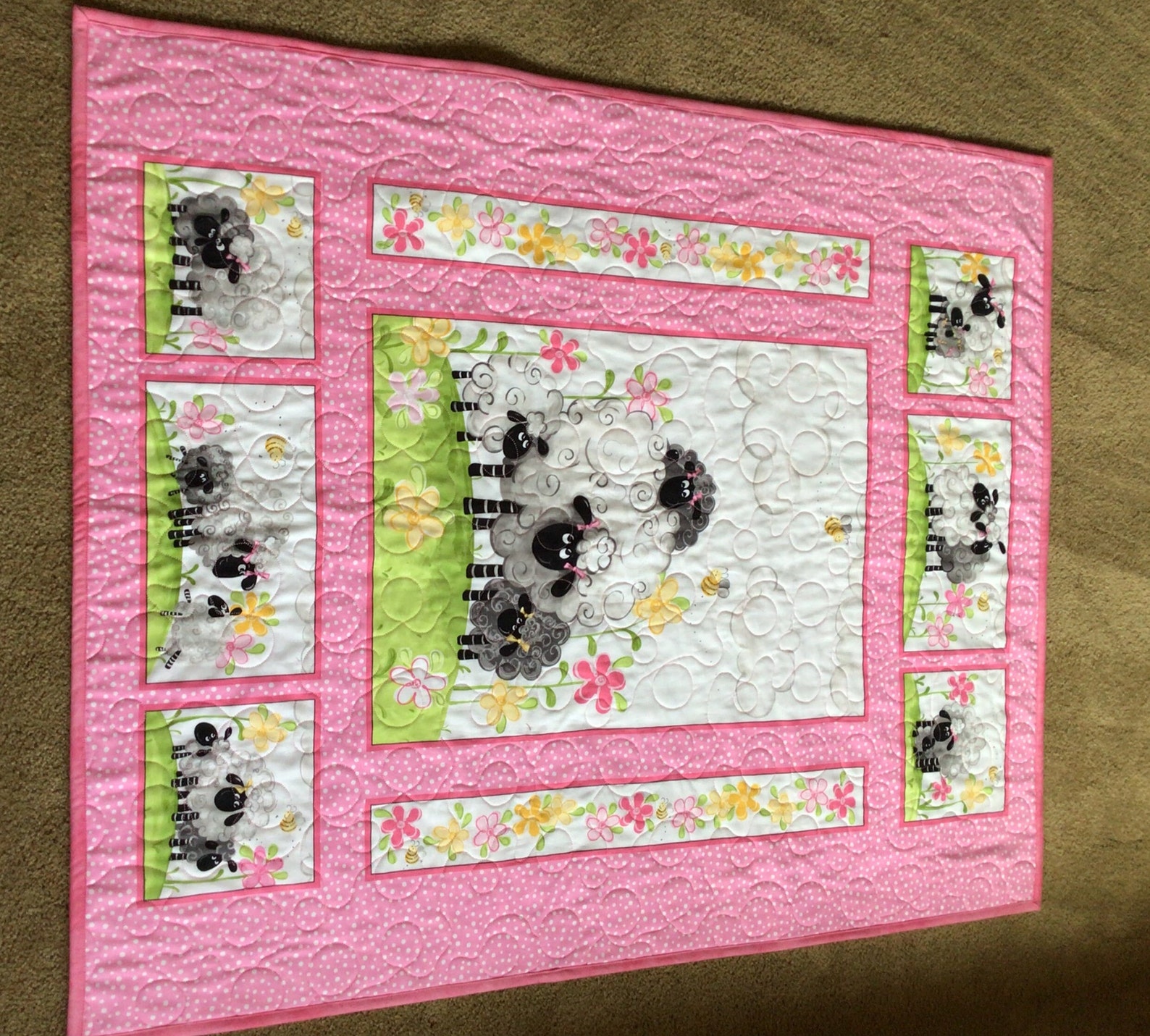 Lamb Panel Quilt Baby Quilt Handmade Quilts for Sale - Etsy