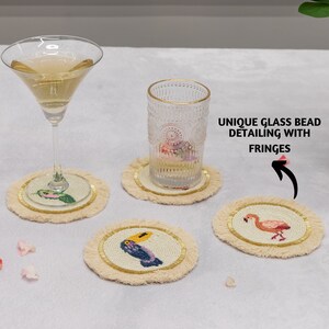 Folkulture Boho Coasters or Beaded Coasters for Drinks or Coffee Table ...