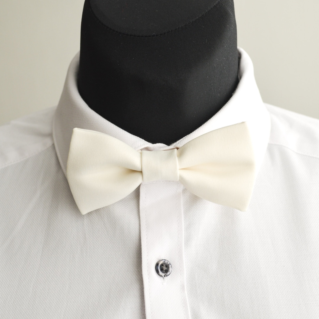 Milk White Bow Tie: Minimalist Pre-tied Mens Accessory, Adjustable ...