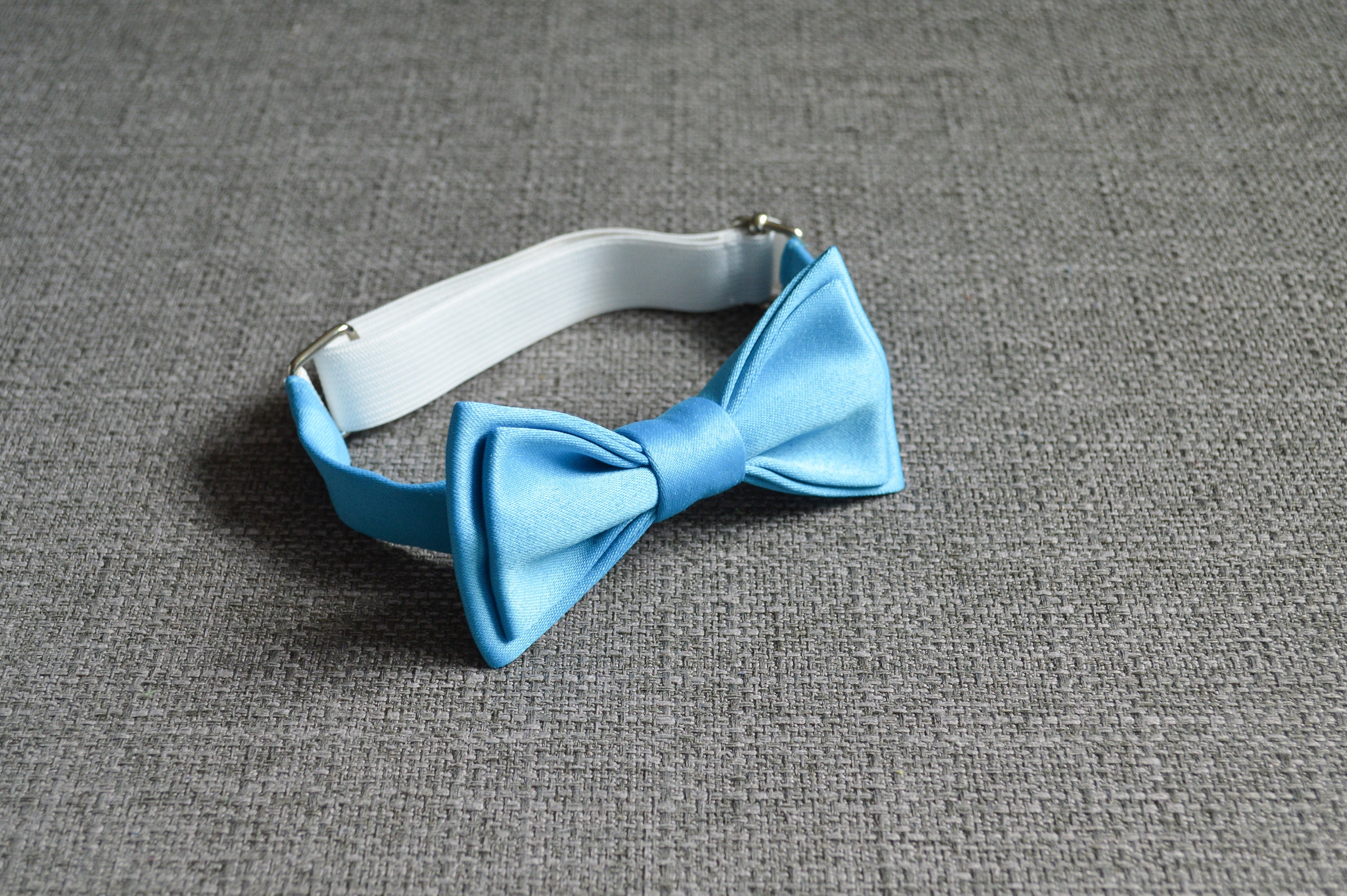Light Blue Bow Tie, Sky Blue Bow Tie, Teal Blue Two Layer Bowties for ...