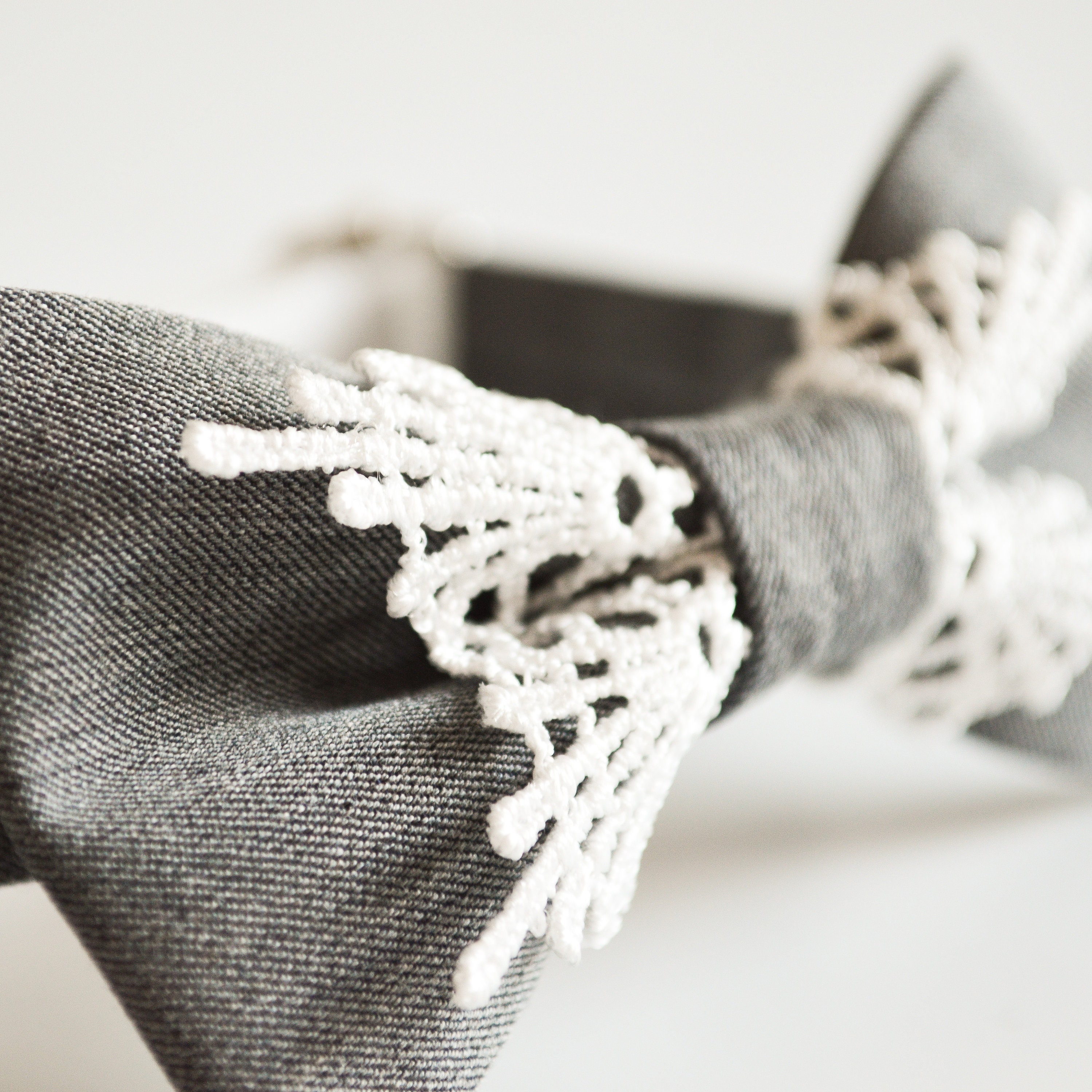 Gray Bow Tie, White Bow Tie, Adjustable Pre Tied Bow Tie, Groomsmen Bow ...