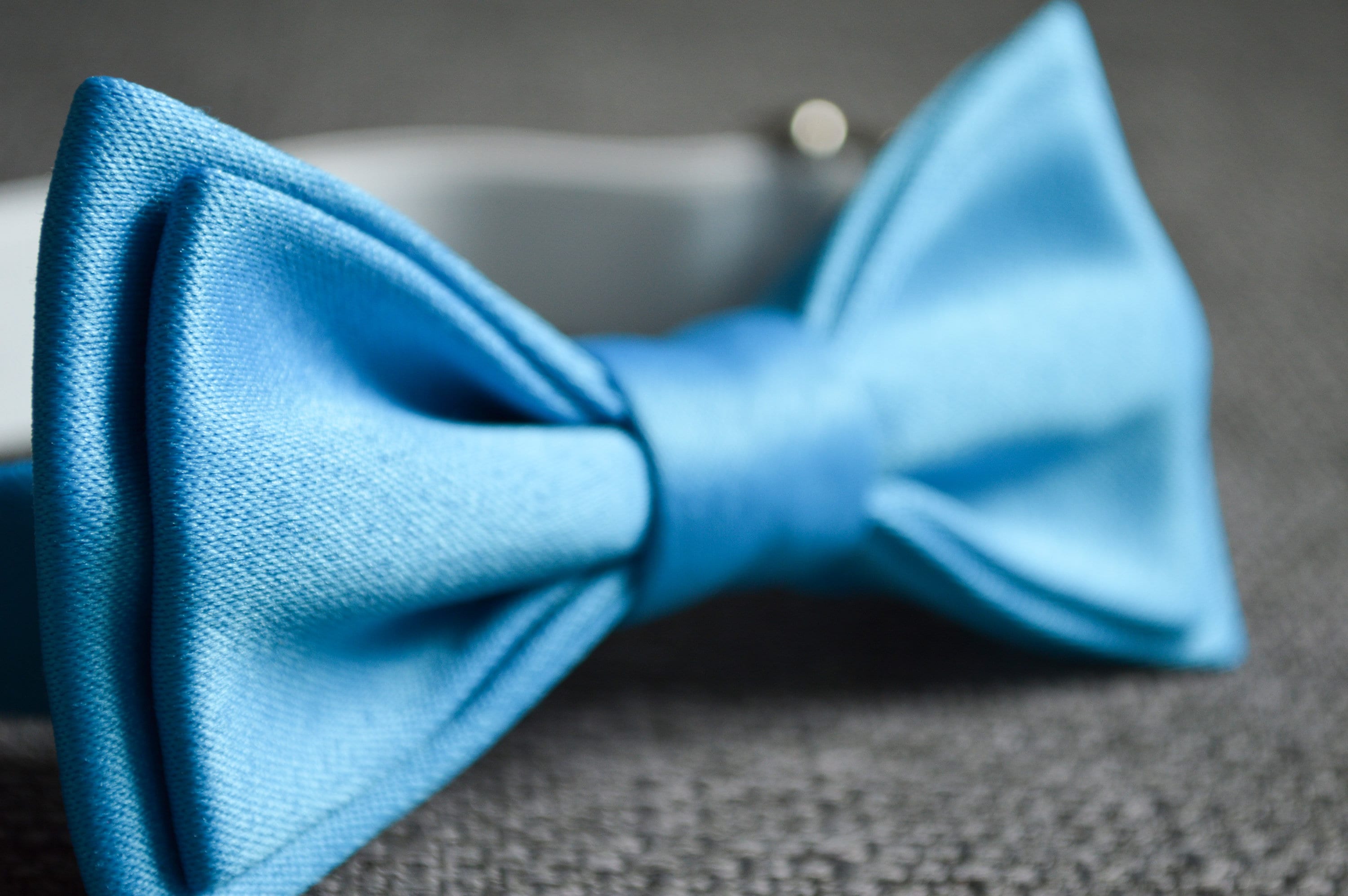 Light Blue Bow Tie, Sky Blue Bow Tie, Teal Blue Two Layer Bowties for ...