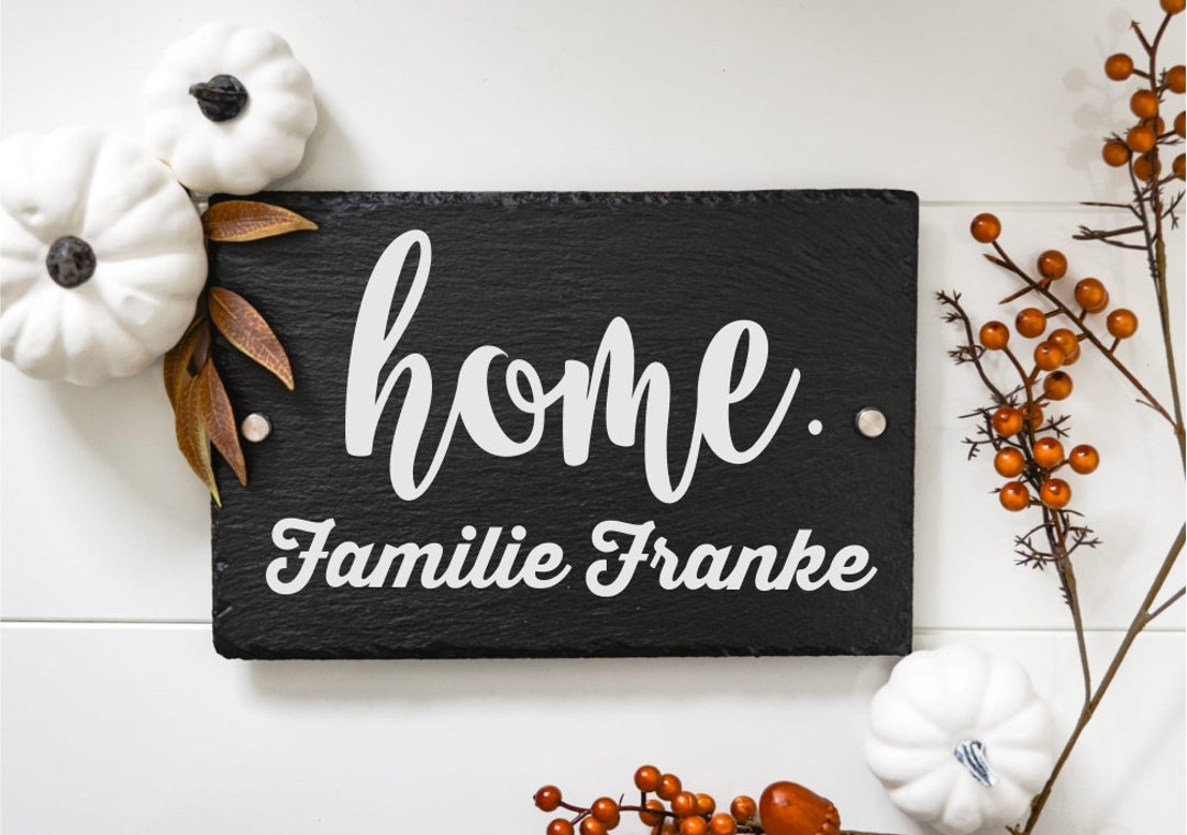 Personalized Slate Door Sign Home With Family Name House Sign for ...