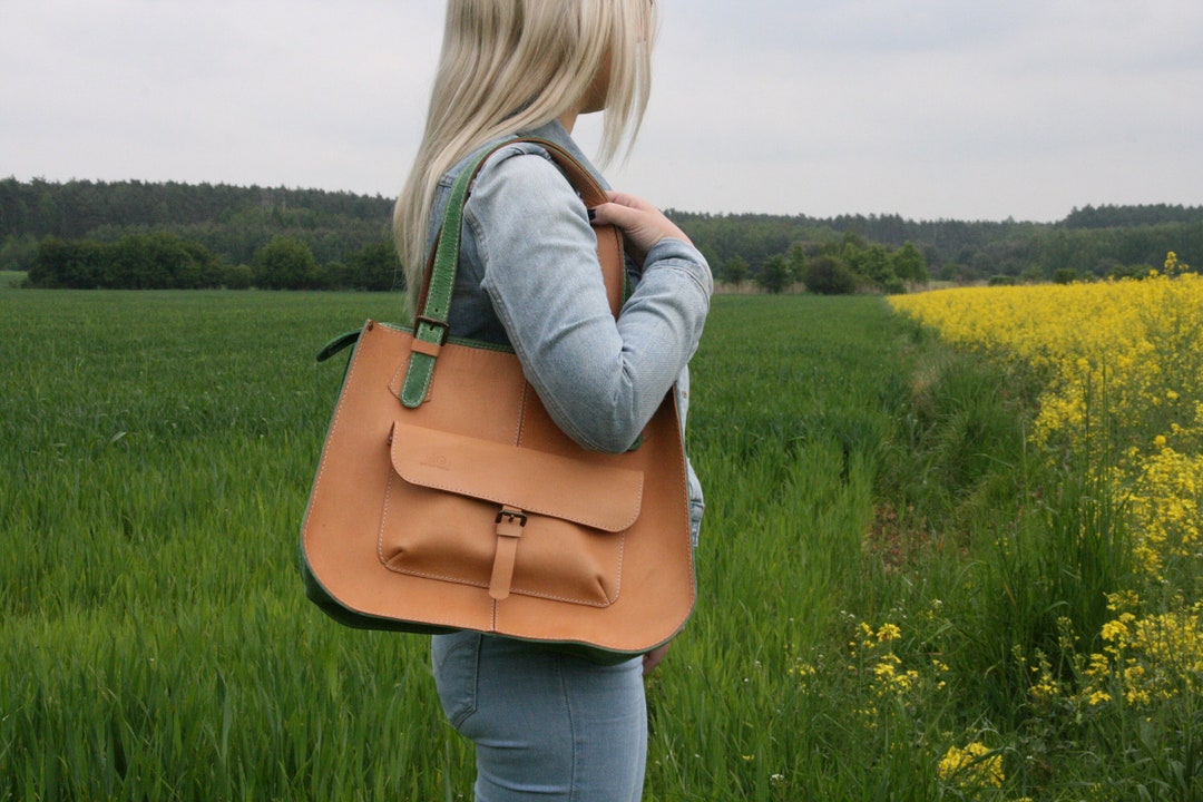 Leather Shoulder Bag Made of Natural Grain Leather (full Grain Leather ...
