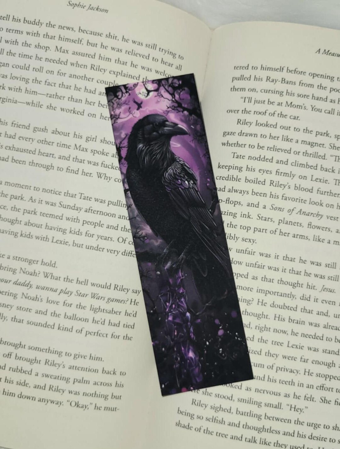 Raven Crow Soft Touch Bookmark | Gothic | Mystical | Purple | Black ...