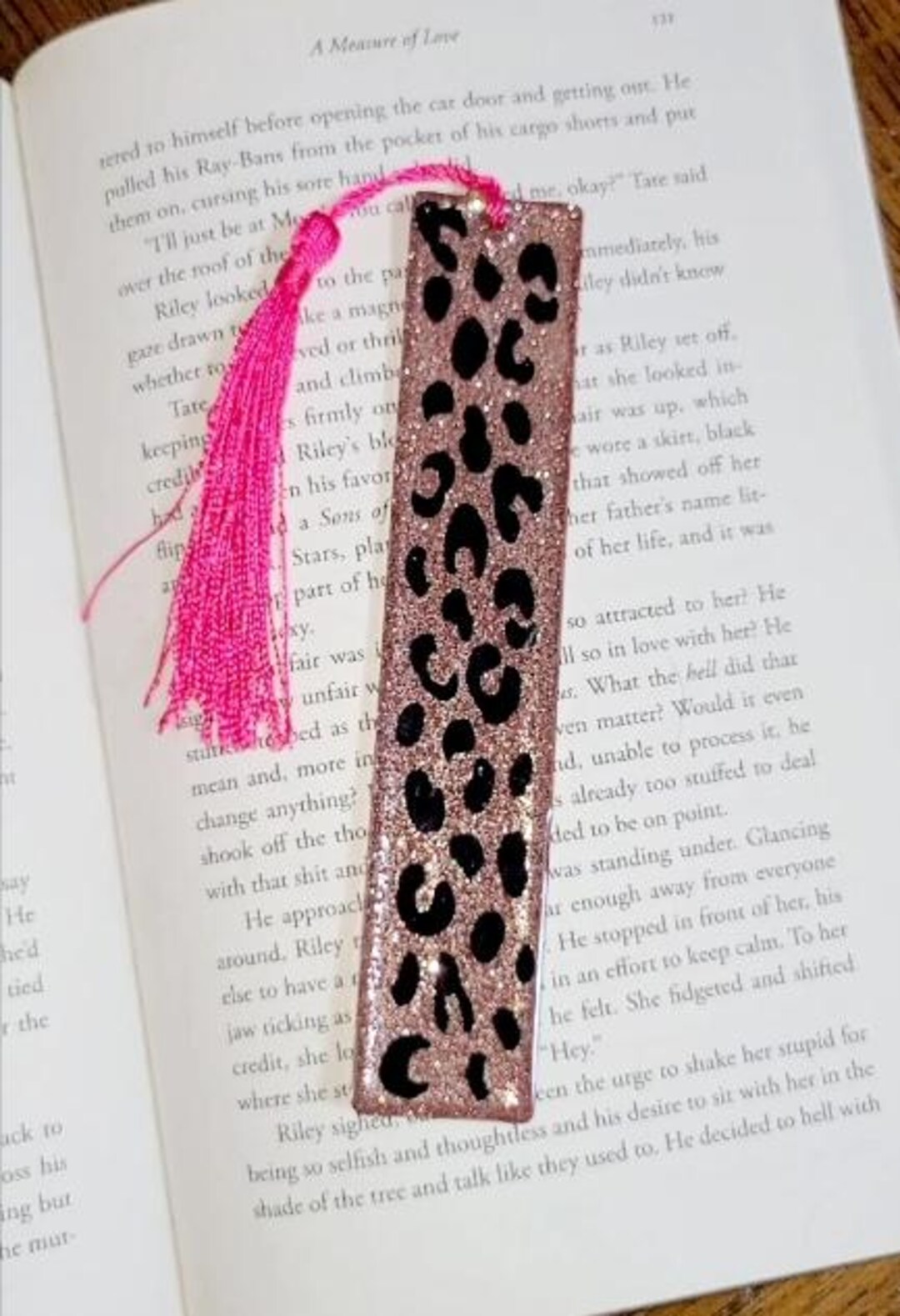 Rose Gold Cheetah Bookmark | Glitter Bookmark | Rose Gold Glitter ...