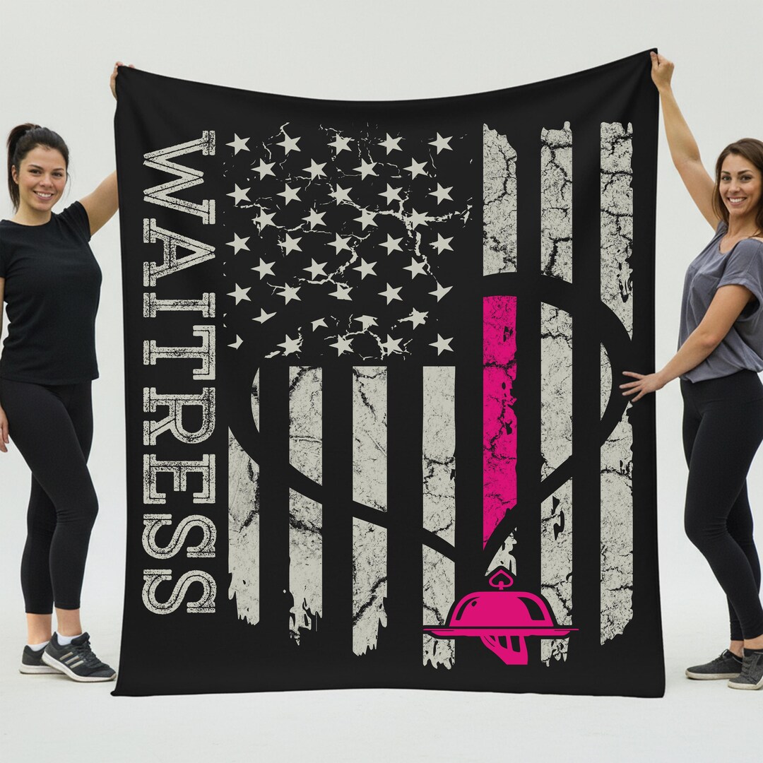 Waitress Blanket American Waitress Gift Throw Blanket for Waitress USA ...