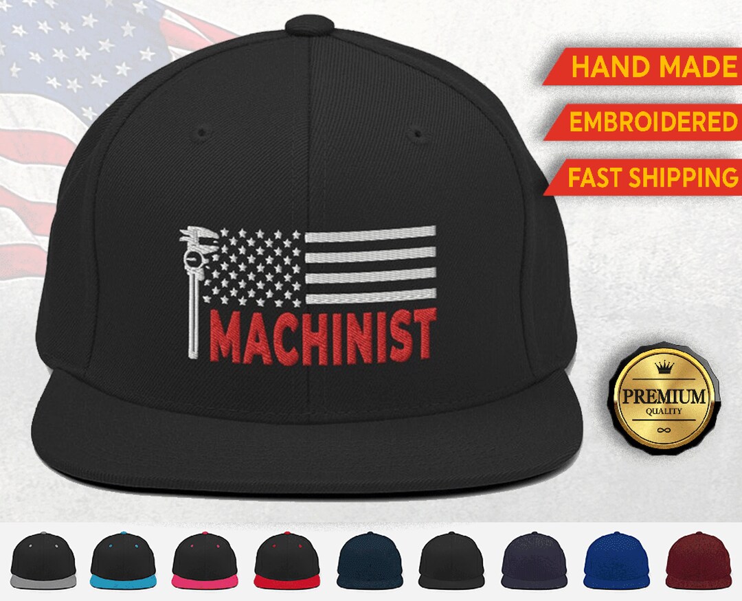 Machinist Snapback Hat, American Flag Machinist Cap, USA Flag Machinist ...