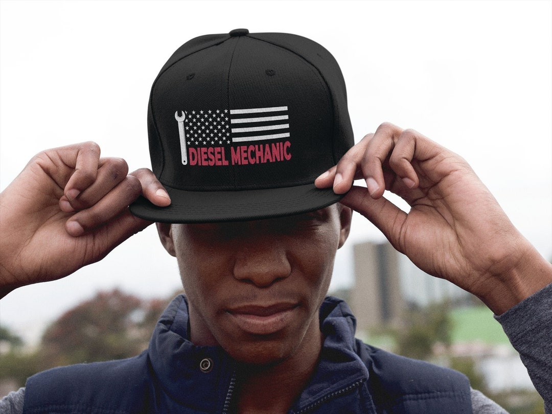 Diesel Mechanic Snapback Hat, USA Flag Diesel Mechanic Hat, Gifts for ...