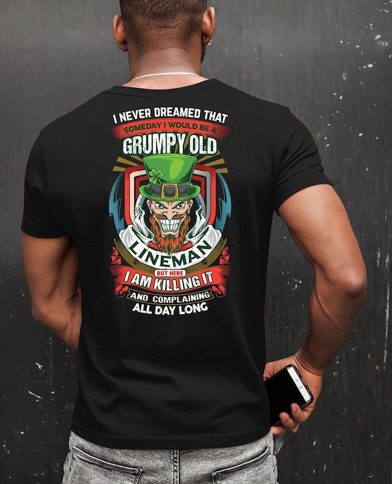 Grumpy Old Lineman T-shirt Lineman Hat Shirt Lineman Tee - Etsy