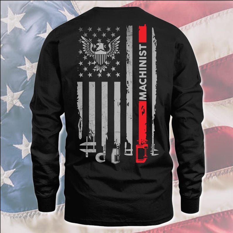 American Flag Machinist T-shirt: Patriotic Gift for Machinists - Etsy