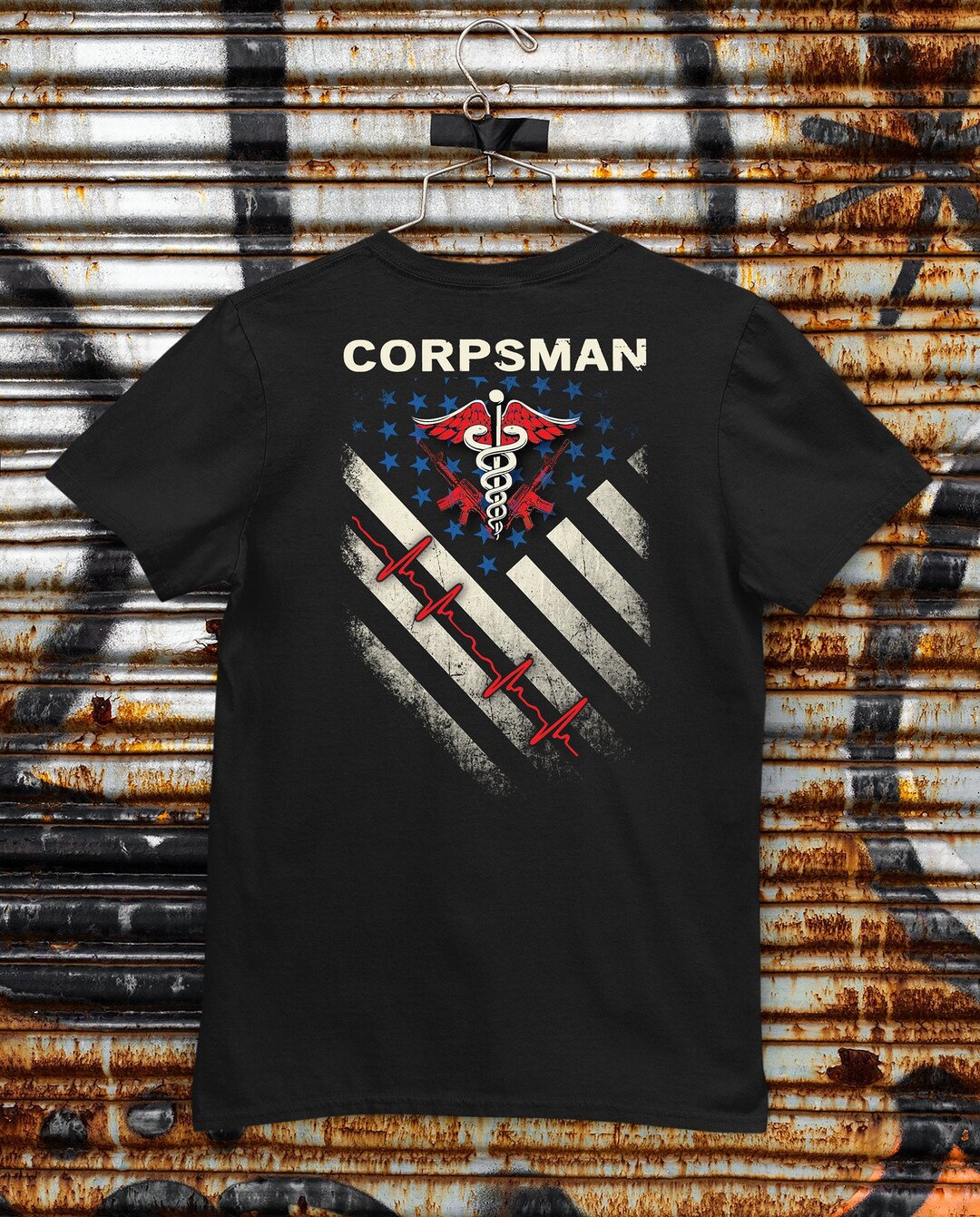 American Corpsman T-shirt, American Flag Corpsman Shirt, Corpsman Tee ...