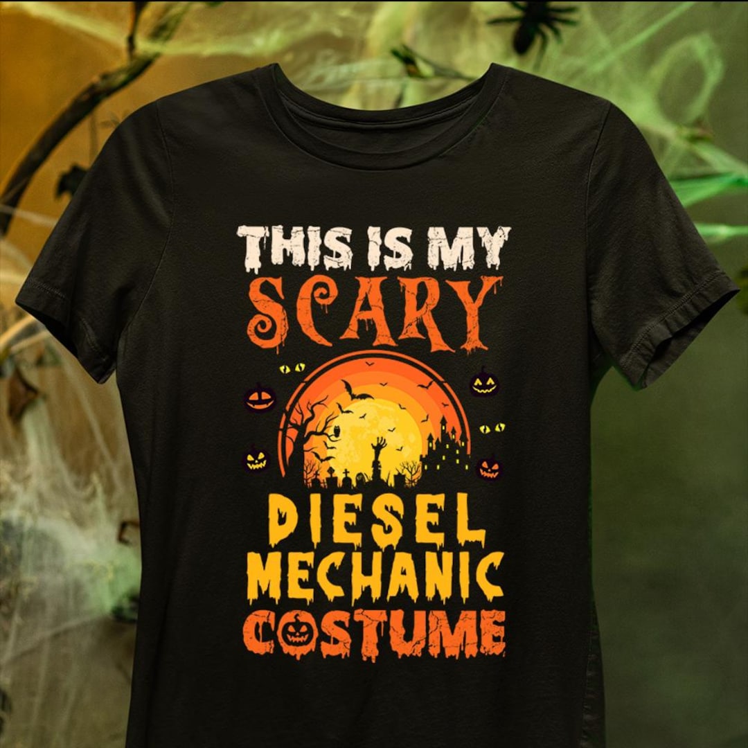 Scary Diesel Mechanic Shirt Halloween Gift for Diesel Mechanic Pumpkin ...