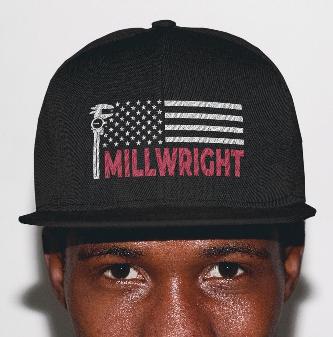 Millwright Snapback Hat, Gifts for Millwright, American Flag Millwright ...