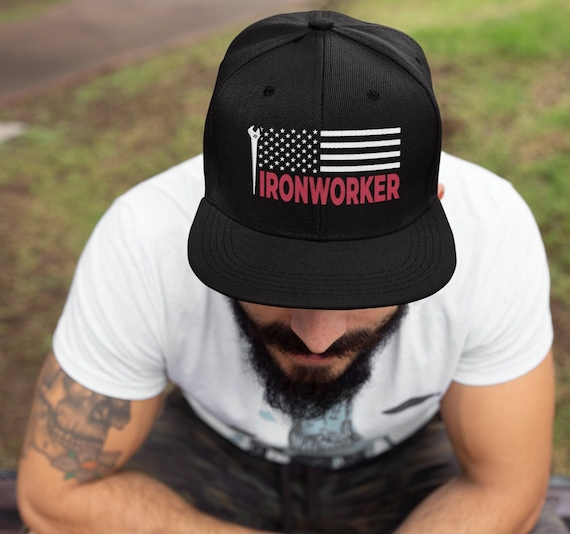 Ironworker Snapback Hat Ironworker Awesome Cap USA Flag | Etsy