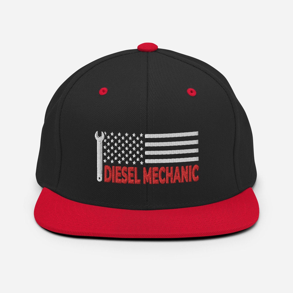 Diesel Mechanic Snapback Hat, USA Flag Diesel Mechanic Hat, Gifts for ...