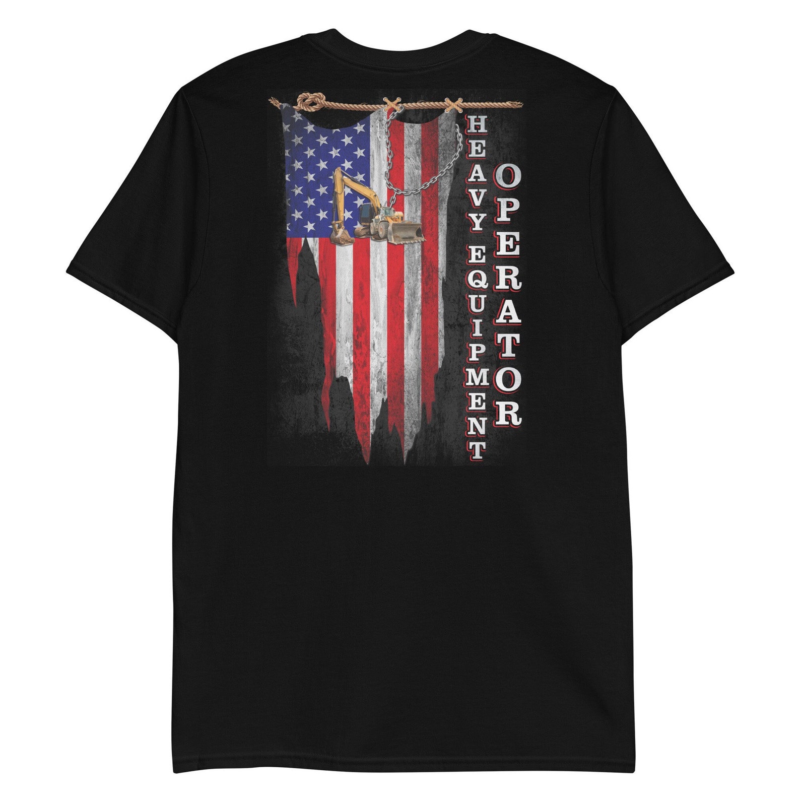 Heavy Equipment Operator T-shirt, US Flag Heavy Equipment Operator ...
