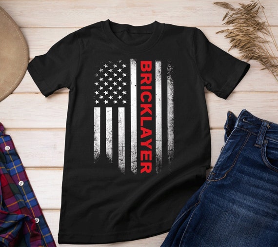 American Bricklayer T-shirt Usa Flag Bricklayer Shirt - Etsy