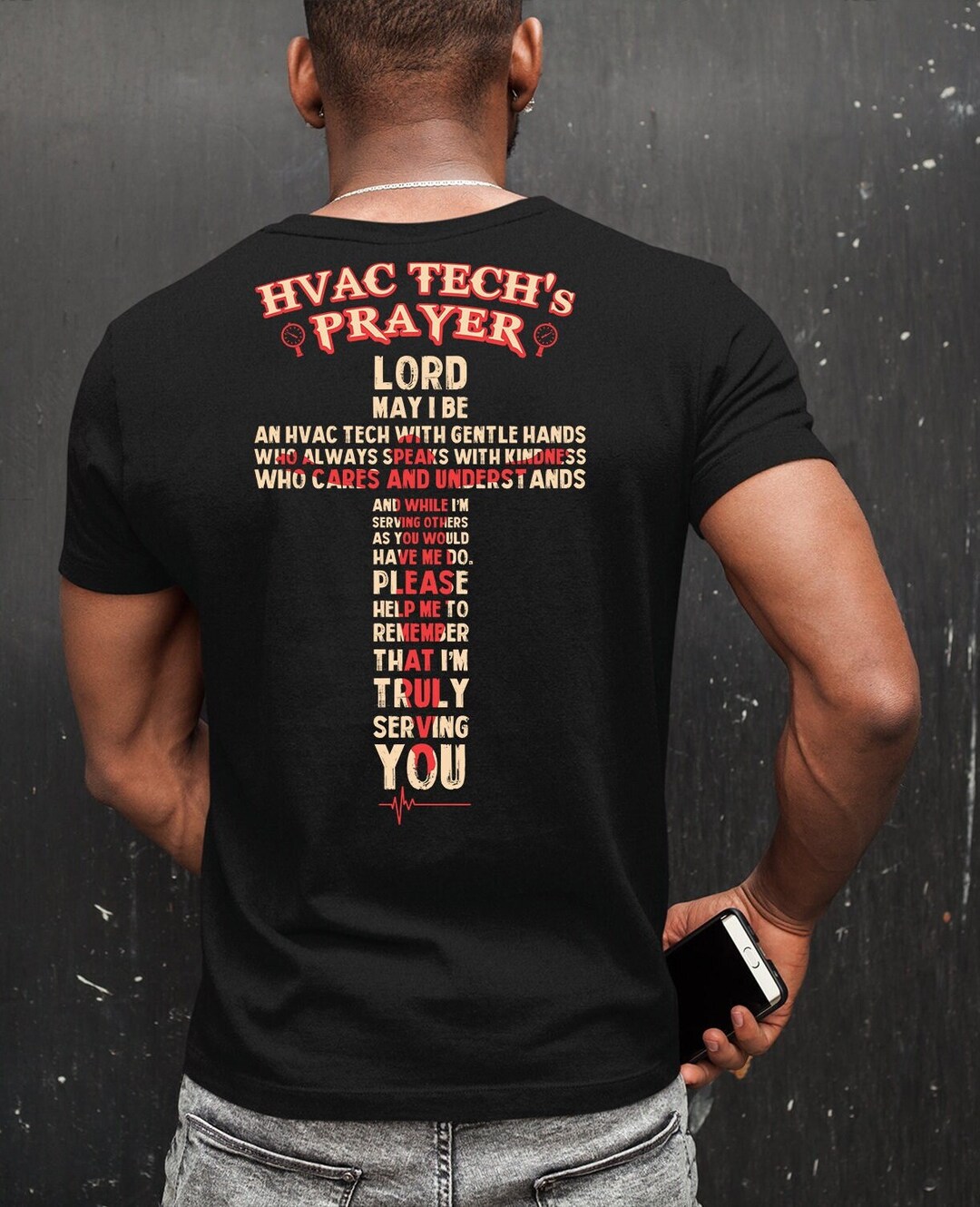 HVAC Tech's Prayer T-shirt, Hvac Tech Faith Shirt, Bible Verse Hvac ...