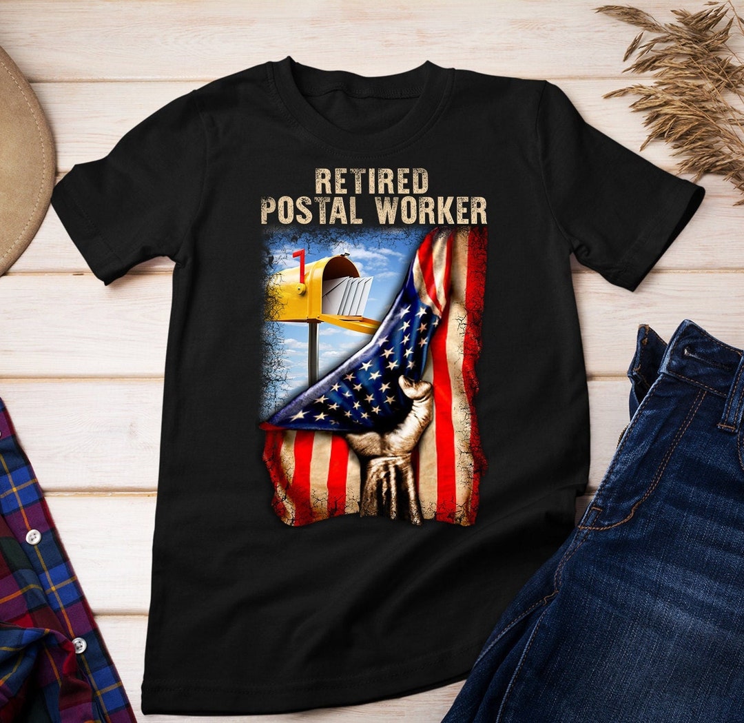 Retired Postal Worker T-shirt, American Flag Postal Worker Shirt, US ...