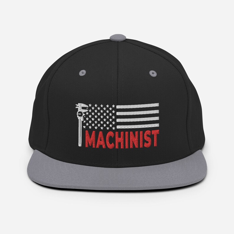 Machinist Snapback Hat, American Flag Machinist Cap, USA Flag Machinist ...
