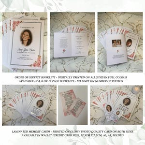 Personalised Funeral Order of Service / Laminated Memorial Cards ...