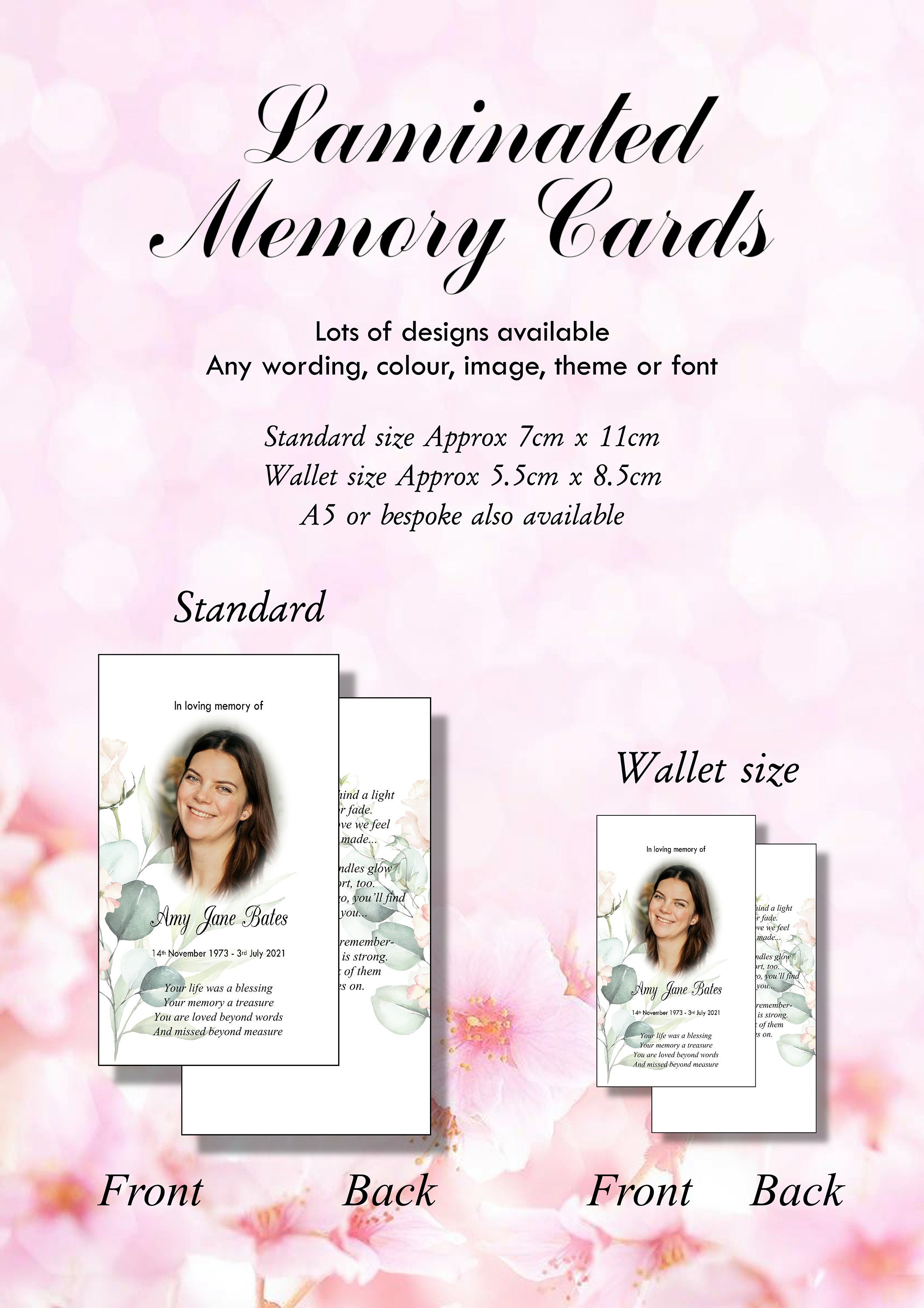 Personalised Funeral Order of Service and Laminated Memorial - Etsy