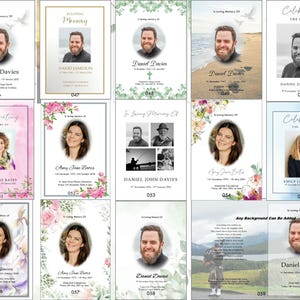 Personalised Funeral Order of Service / Laminated Memorial Cards ...