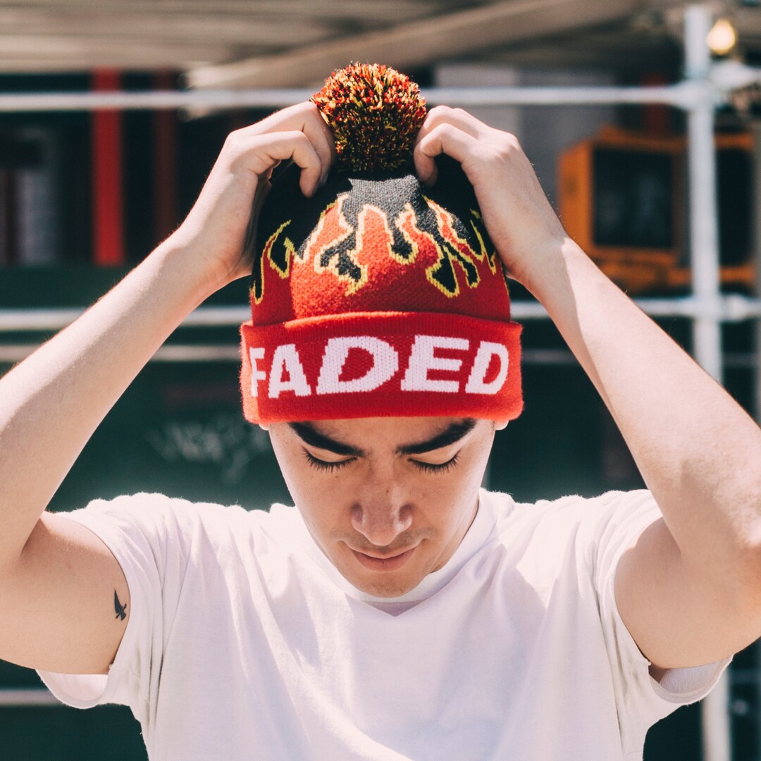 Skully Pom Pom Knit Hats Winter Warm Outdoor Fun Design - Etsy