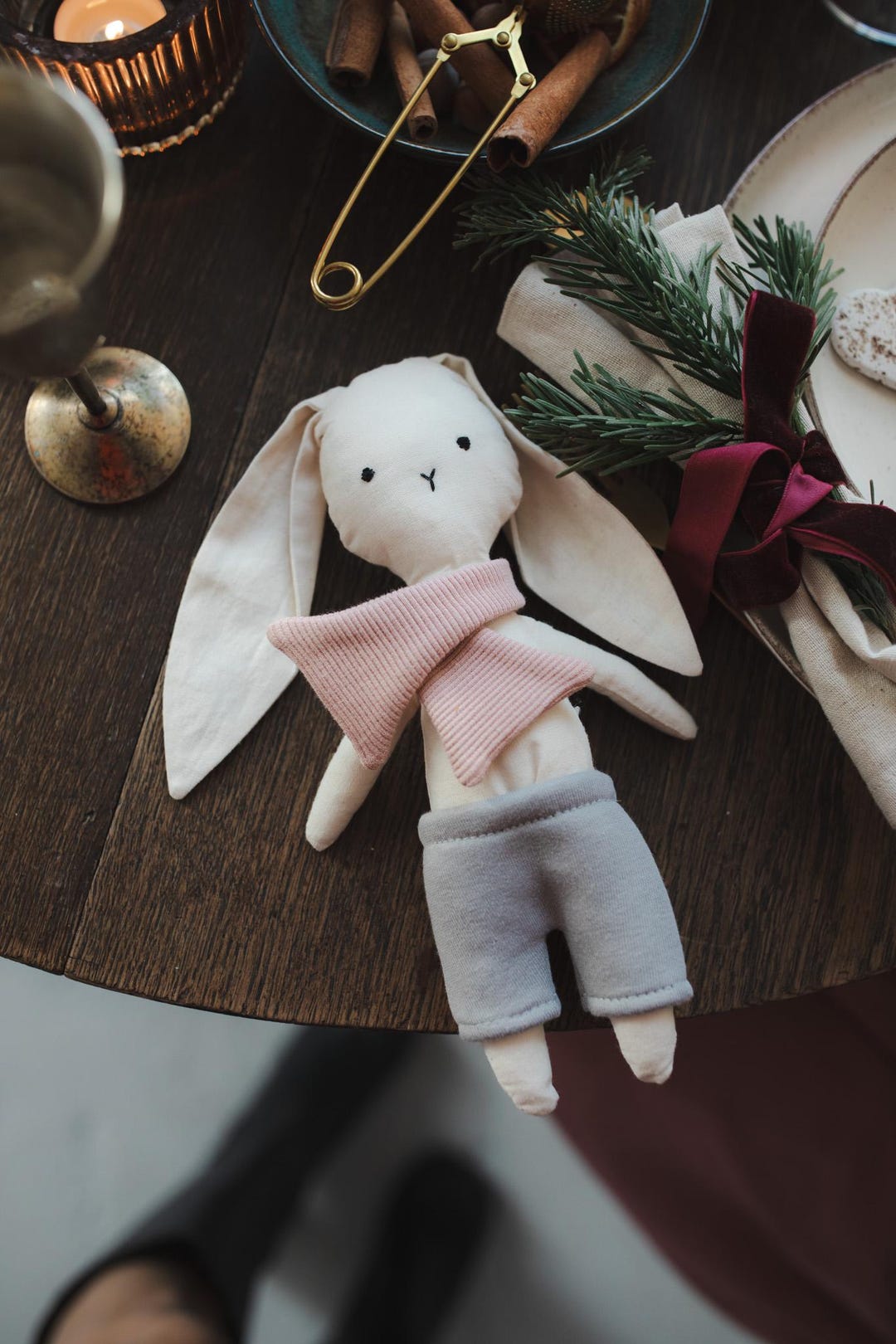 Handmade Plush Bunny Toy With Removable Clothes – Certified Cotton ...