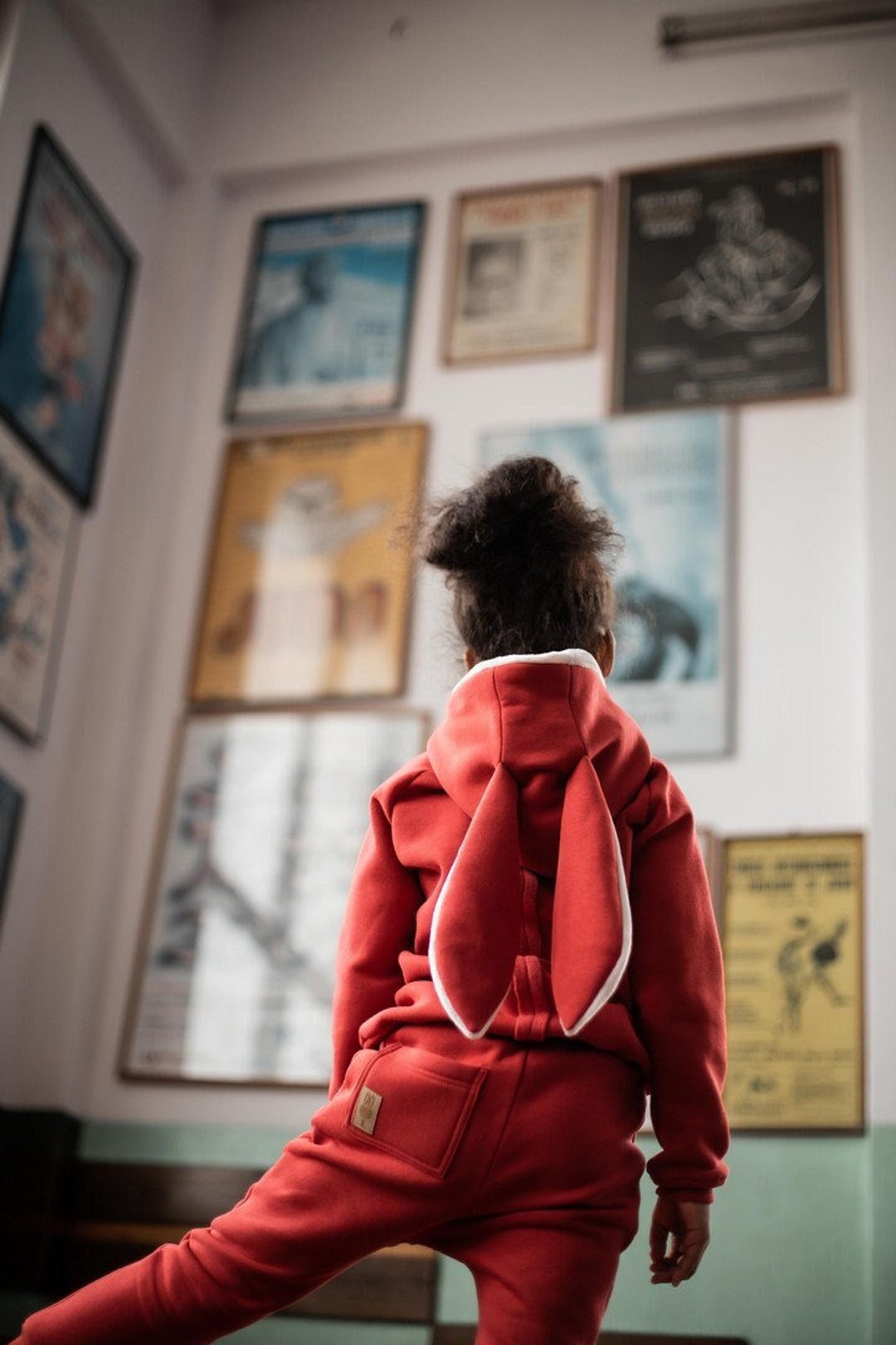 Raspberry Cute Hoodie With Bunny Ears, Unisex Fit Back to School ...