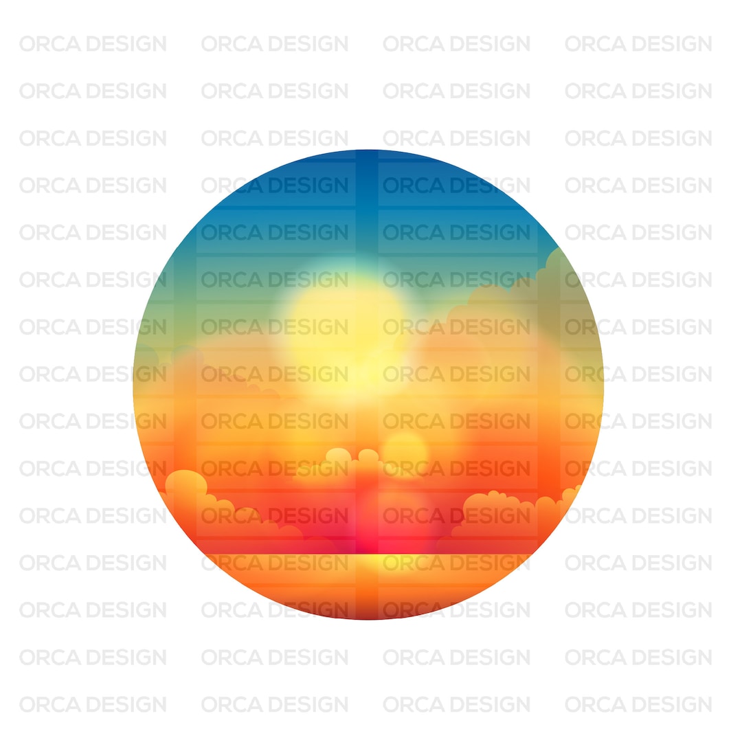Sunset Png,sunset Rainbow,png,retro Circle Png Digital File - Etsy