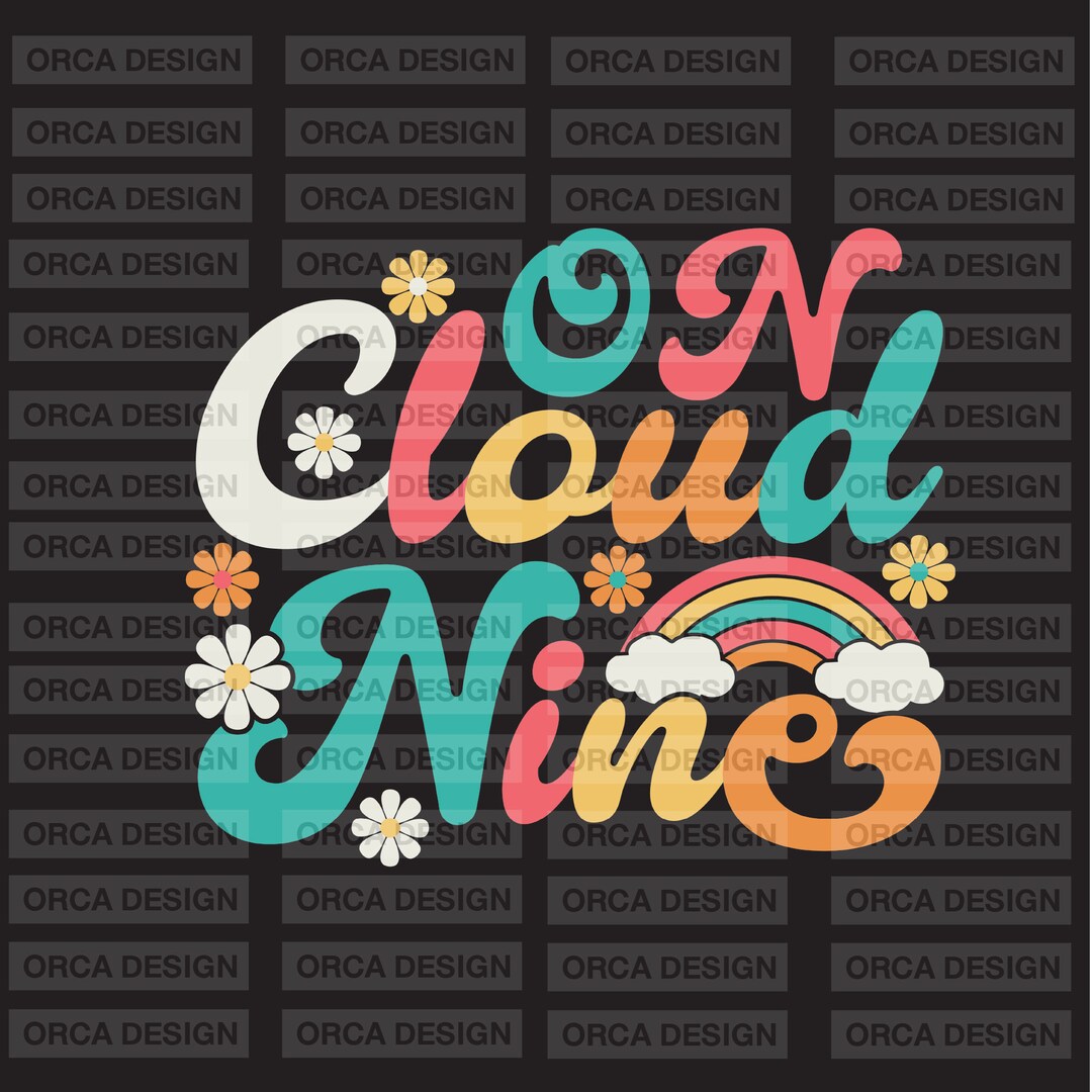 Groovy on Cloud Nine Flower Retro Happy 9th Birthday 9 Years Svg,png Digital File Download - Etsy
