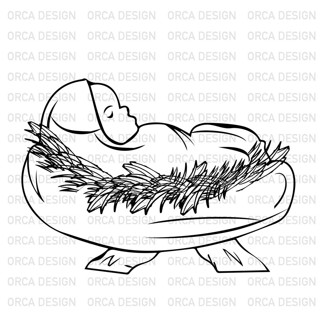 Christmas Christian Baby Jesus Nativity Scene Svg Png Digital File - Etsy