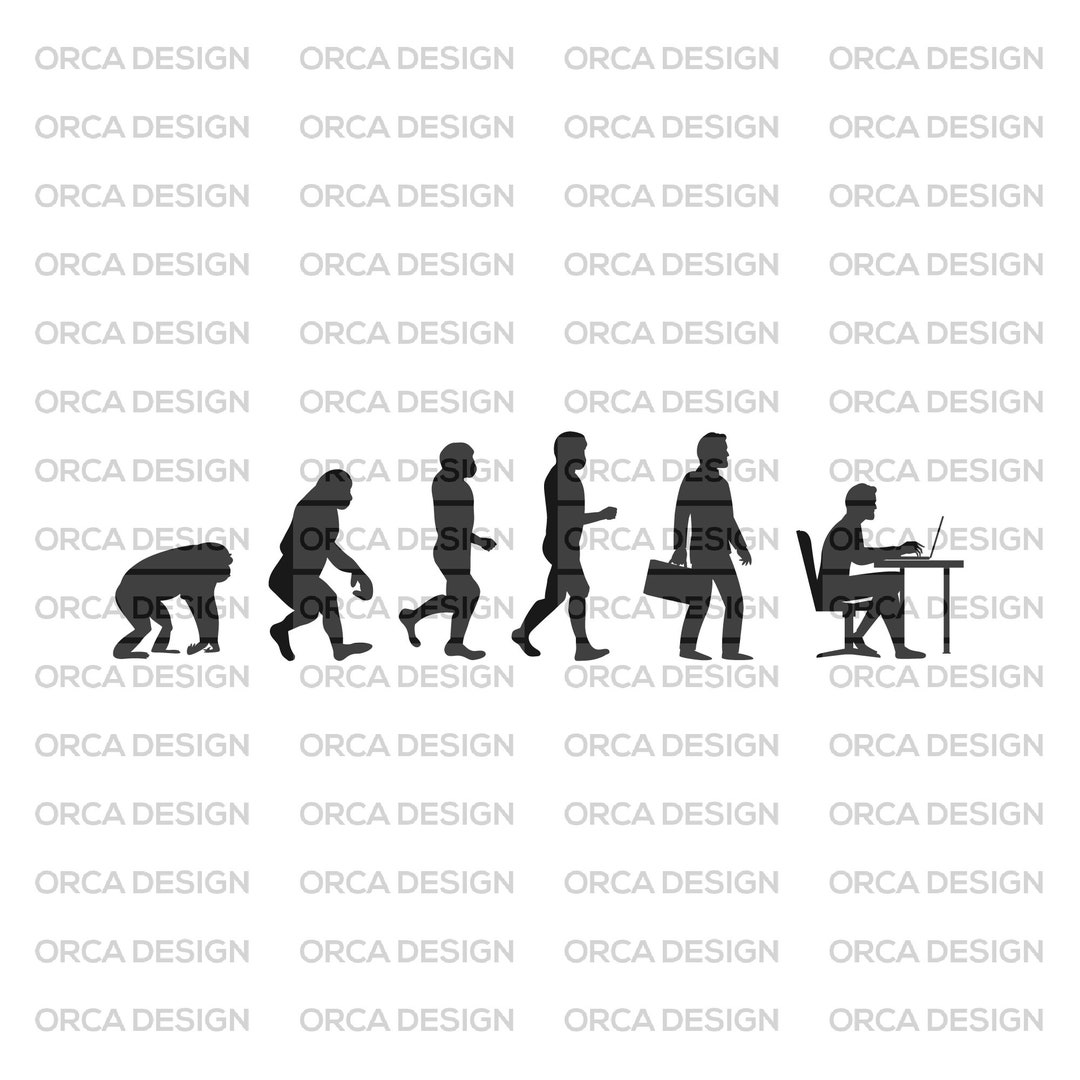 Human Svg,human Darwin Evolution Silhouettes Set Svg,png Digital File ...