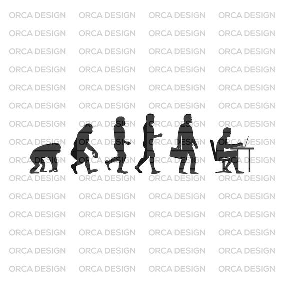 Human Svghuman Darwin Evolution Silhouettes Set Svgpng - Etsy