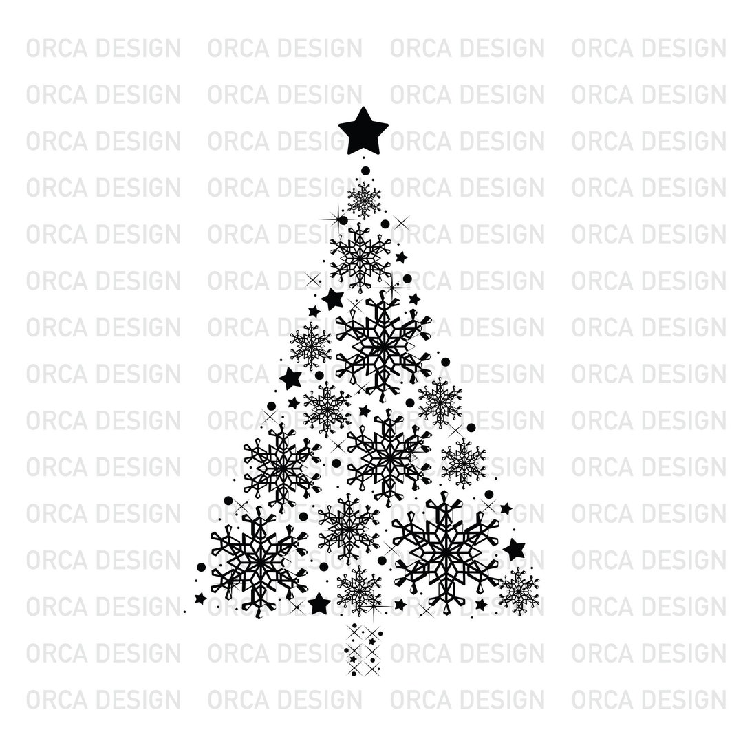 Snowflake Christmas Tree, Christmas Tree,snowflake Svg,png Cutting File ...