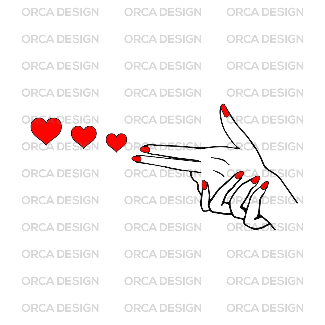 Finger Gun Heart , Love Shot Finger Gun Svg ,png Digital File Download ...