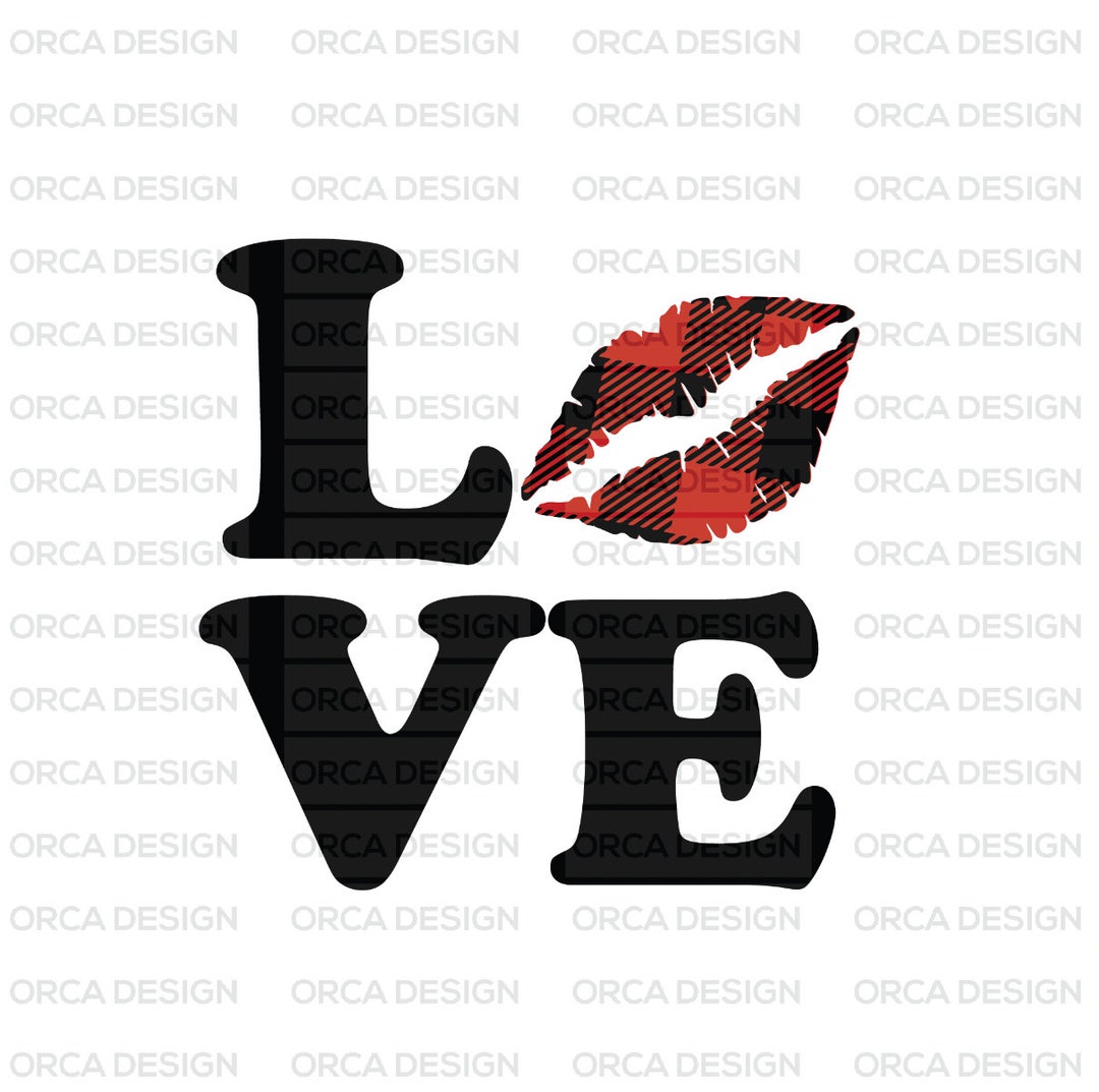 Love Plaid Buffalo Lips,valentine Svg ,png Digital File Download - Etsy
