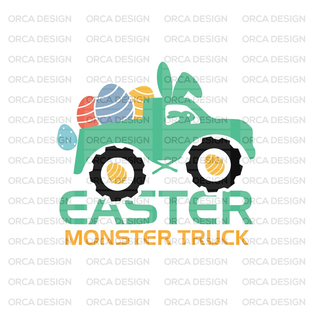 Easter Monster Truck SVG , Easter Bunny , Easter Eggs Clipart, Easter ...