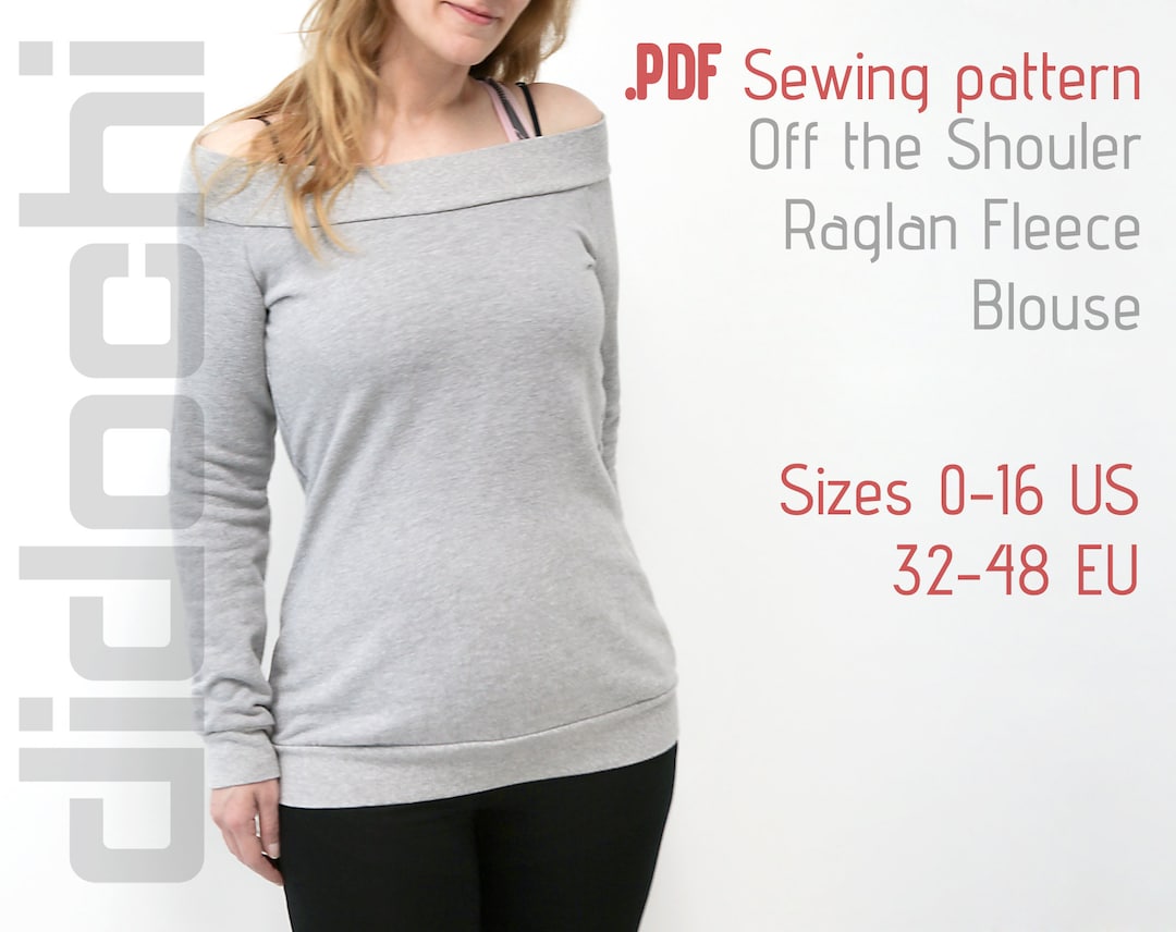 Off Shoulder Raglan Sweater Sewing Pattern PDF for Women - Etsy