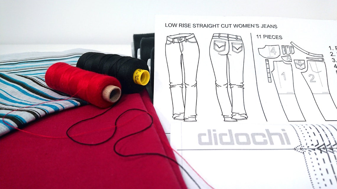 Plus Size PDF Jeans Sewing Pattern Straight Cut Jeans - Etsy