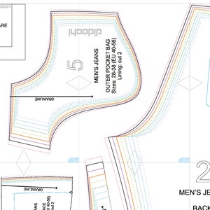 Men's Jeans Sewing Pattern PDF, Button Fly, Jean Sizes 28-38 - Etsy