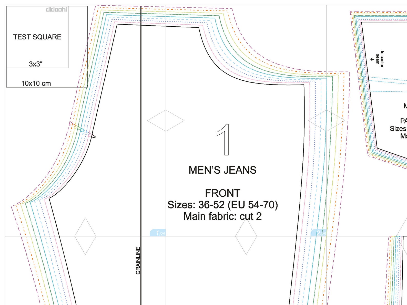 Plus Size Men's Jeans Sewing Pattern PDF, Button Fly, Jean Sizes 36-52 ...