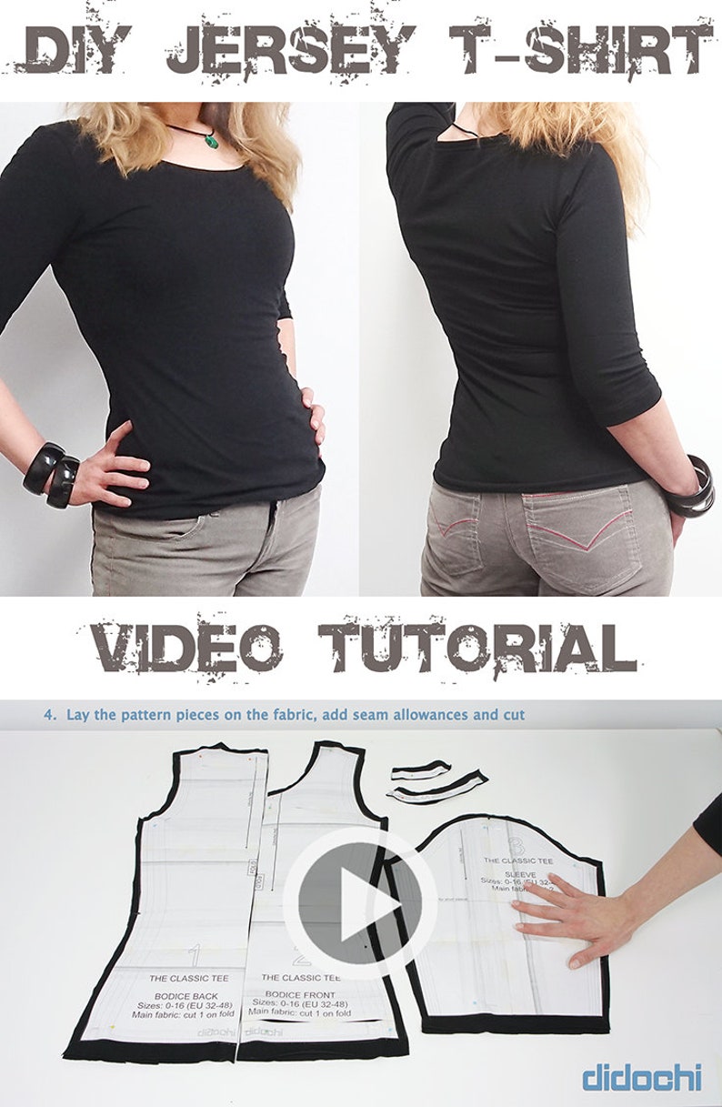 Plus Size Women's Casual T-shirt PDF Sewing Pattern * Digital Sewing ...