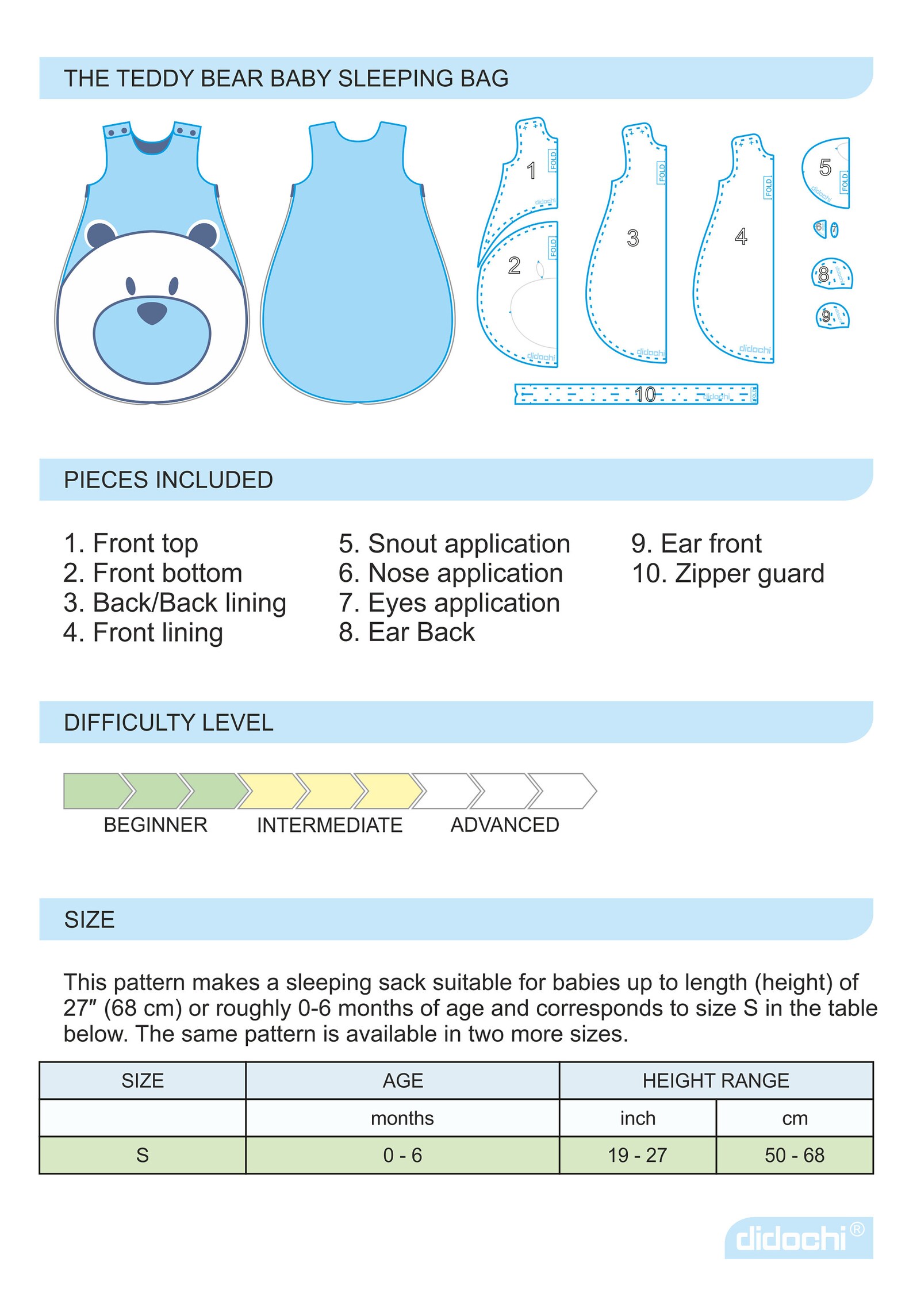 Baby Sleep Bag Sewing Pattern PDF Newborn Sleep Sack Teddy - Etsy